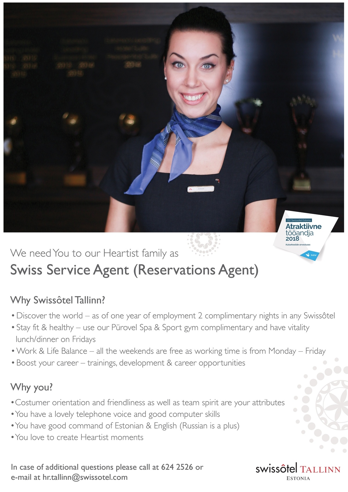 CV Keskus tööpakkumine Swiss Service Agent, 2019-07-17