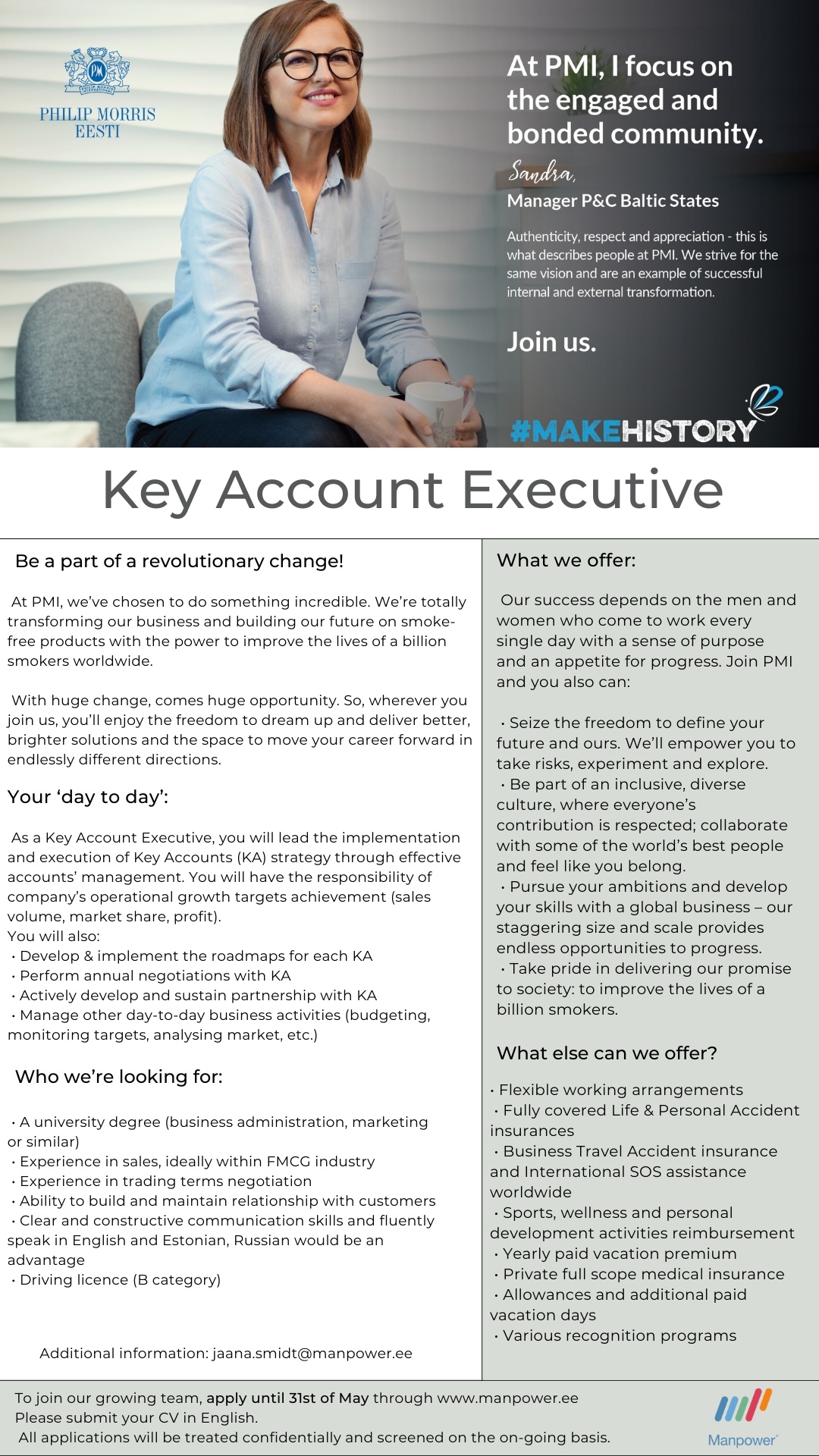CV Keskus job ad KEY ACCOUNT EXECUTIVE, 2023-05-23