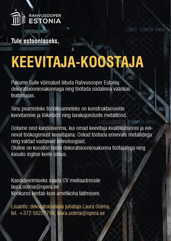 CV Keskus tööpakkumine Keevitaja-koostaja, 2023-11-20
