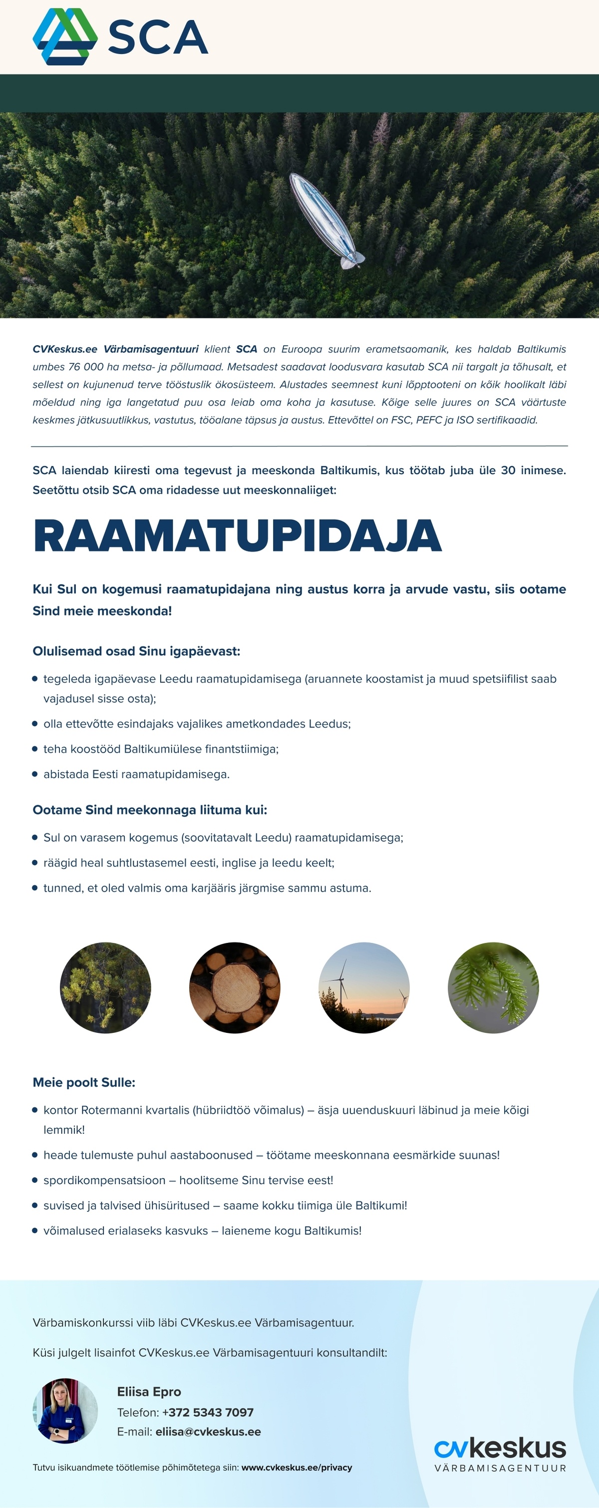 CV Keskus tööpakkumine RAAMATUPIDAJA, 2024-12-30