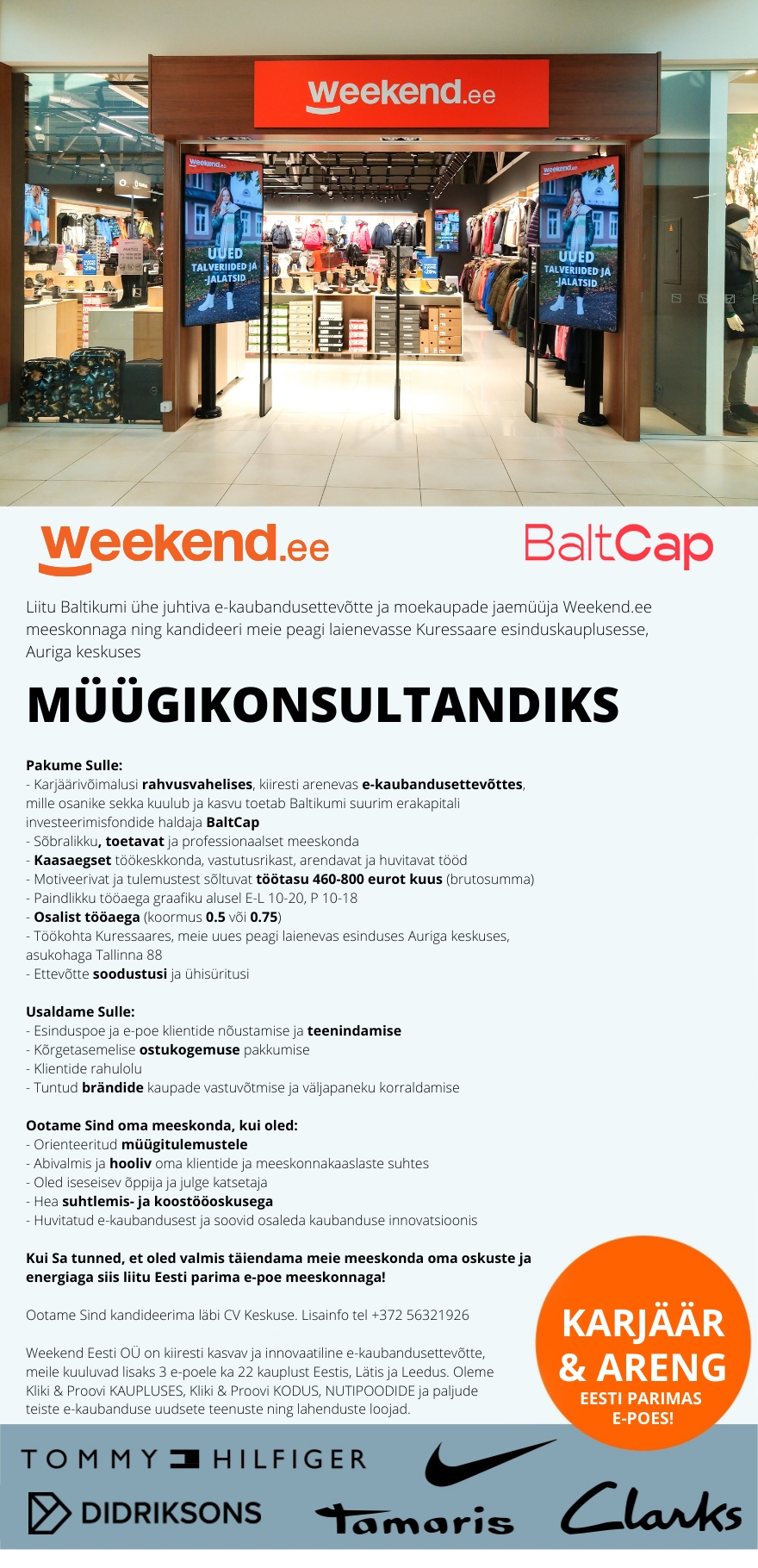 CV Keskus tööpakkumine OSALINE TÖÖAEG & HEA TÖÖTASU - MÜÜGIKONSULTANT ...