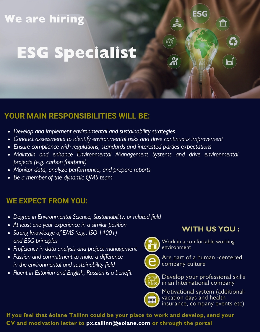 CV Keskus job ad ESG Specialist, 2024-05-03