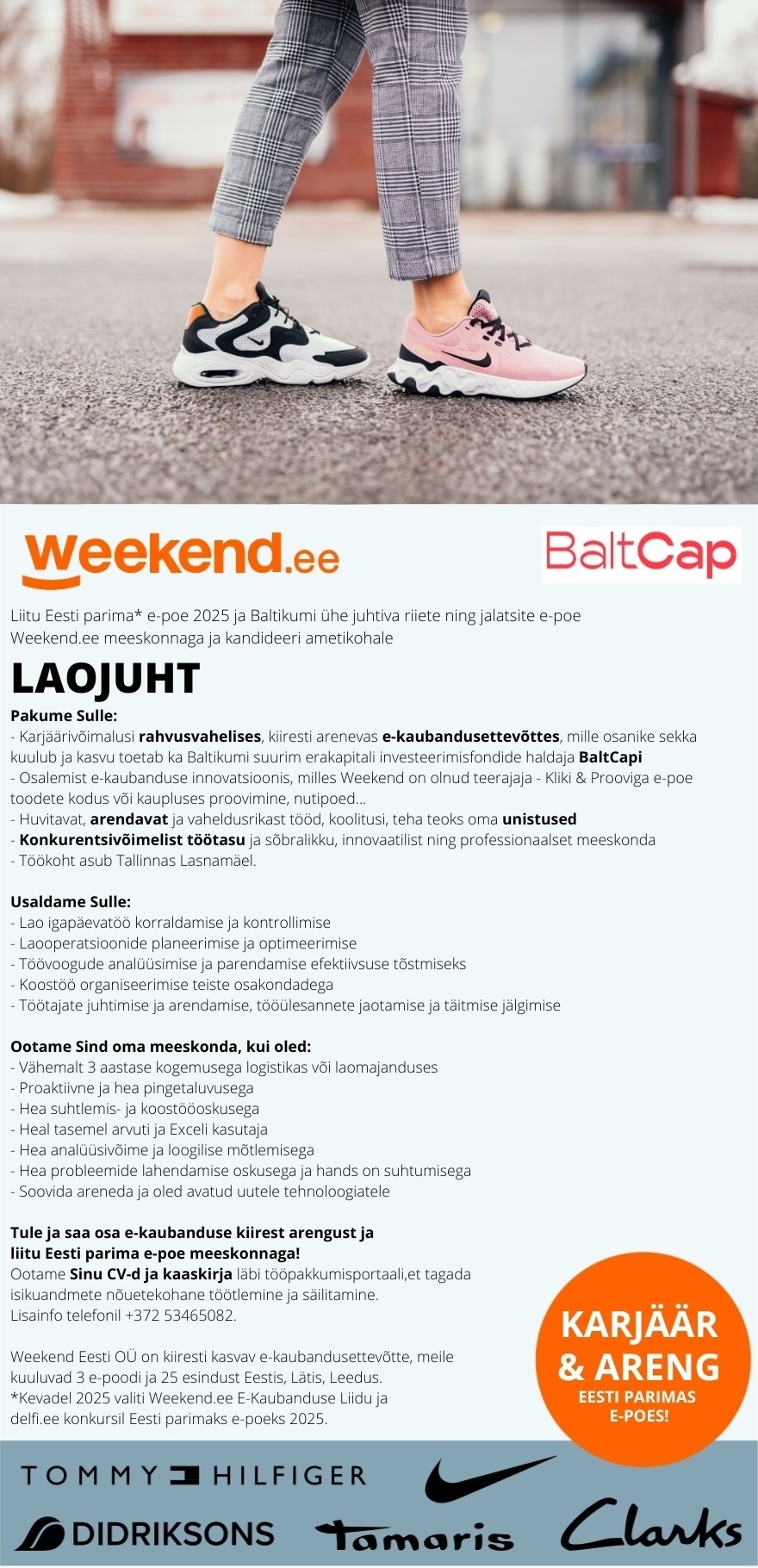 CV Keskus tööpakkumine LAOJUHT - EESTI PARIMAS E-POES 2025, 2025-05-29