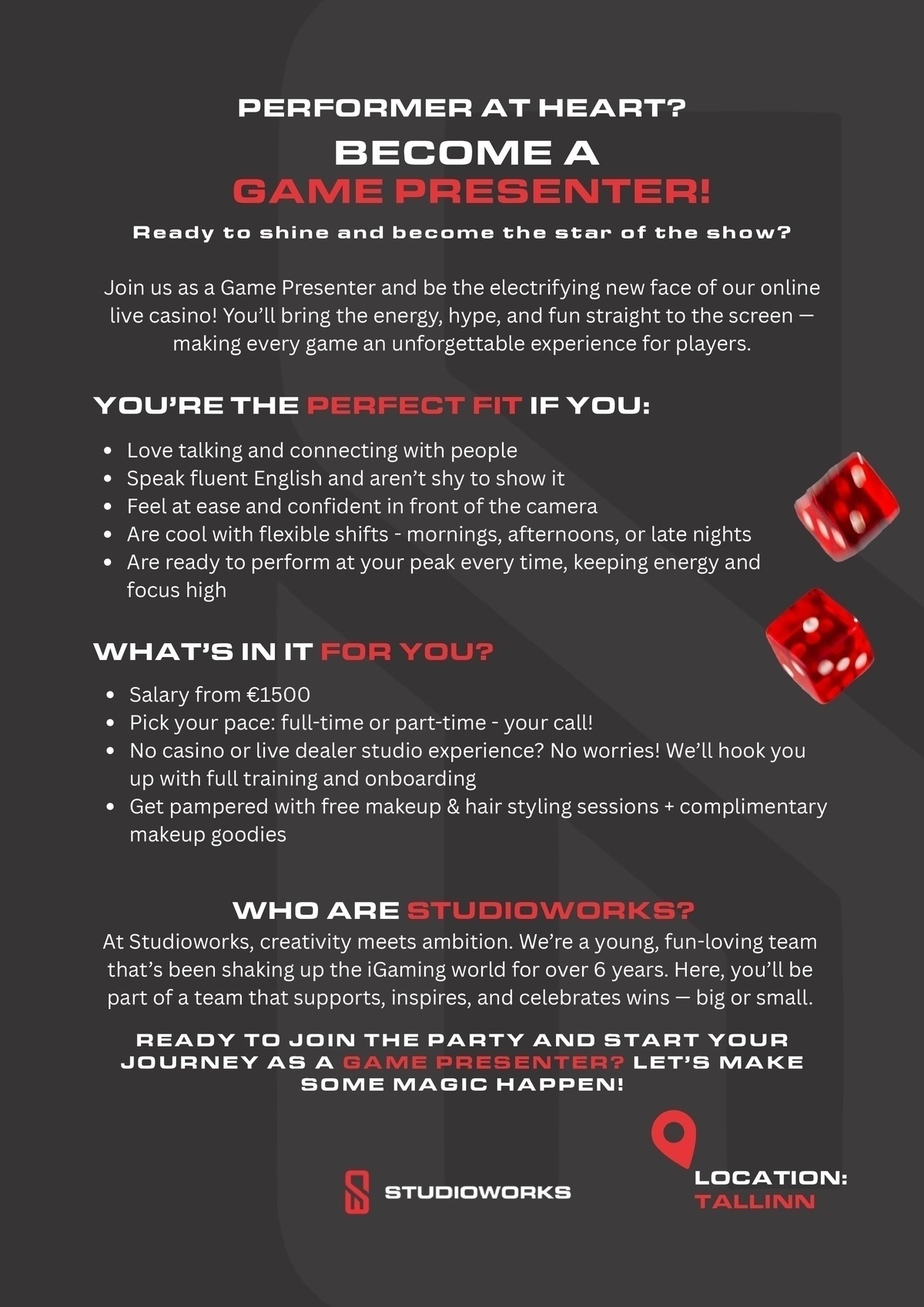 CV Keskus tööpakkumine Game Presenter, 2025-10-02