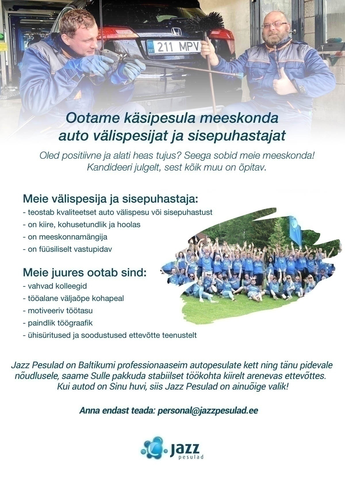 CV Keskus tööpakkumine Välipesija Merimetsa Jazzi, 2025-12-09