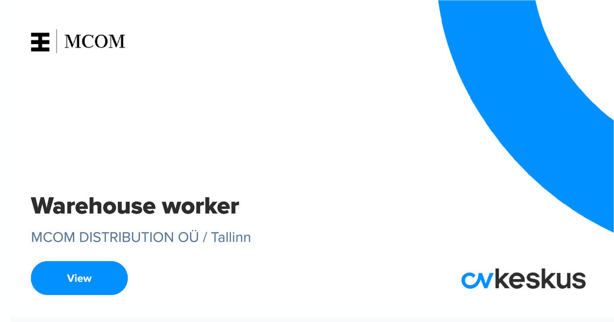 CV Keskus job ad Warehouse worker, 2025-11-13
