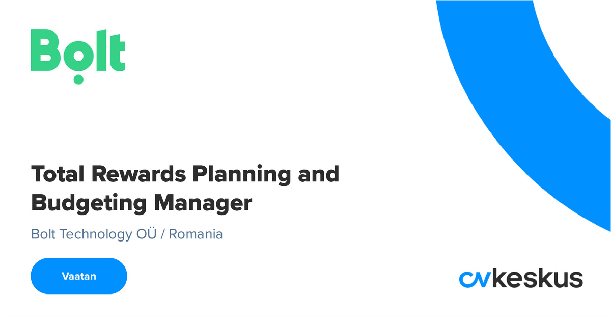 CV Keskus tööpakkumine Total Rewards Planning and Budgeting Manager ...