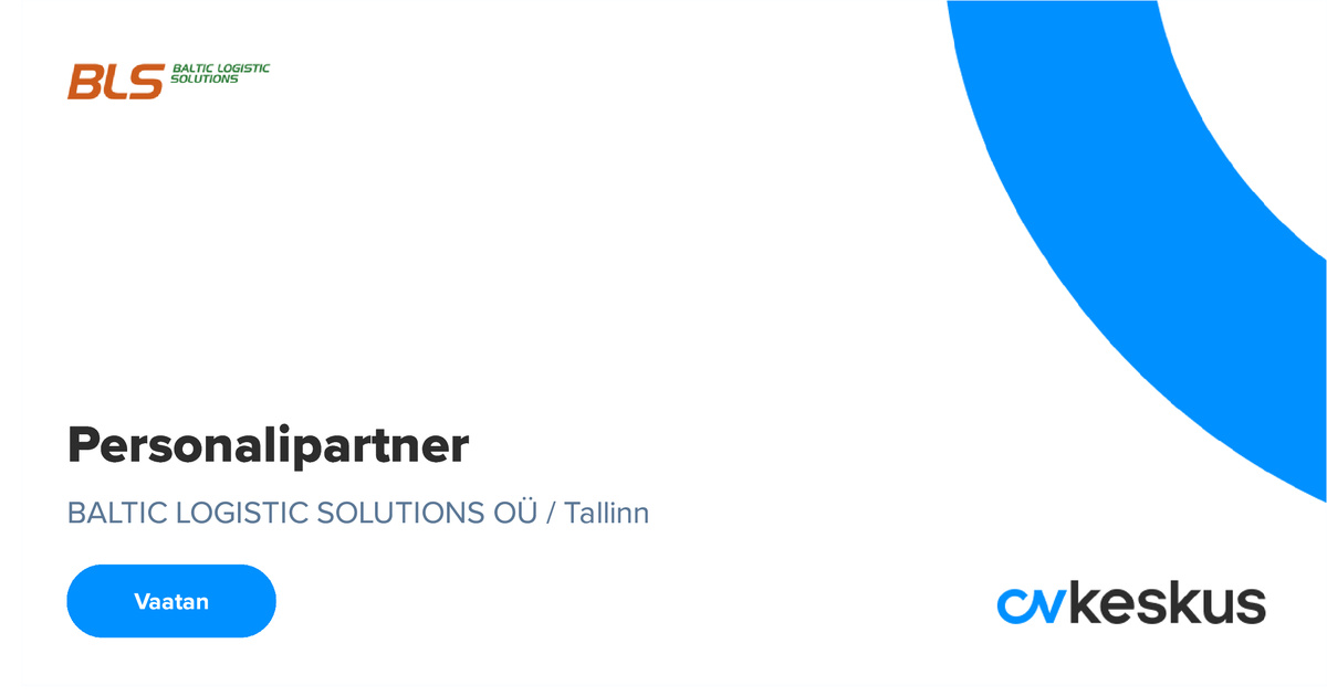 CV Keskus tööpakkumine Personalipartner, 2024-12-17