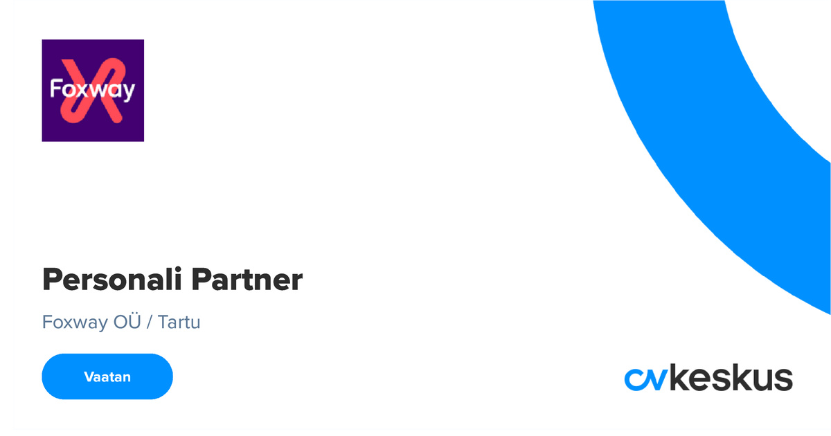 CV Keskus tööpakkumine Personali Partner, 2025-05-23