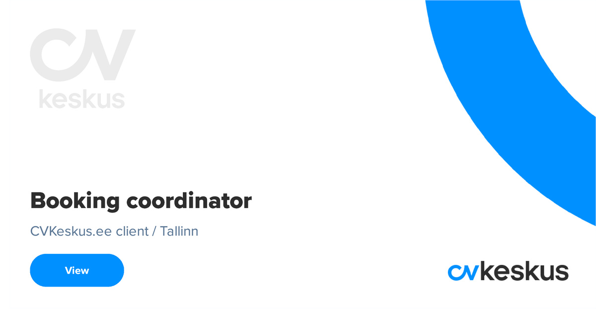 CV Keskus job ad Booking coordinator, 2025-06-09