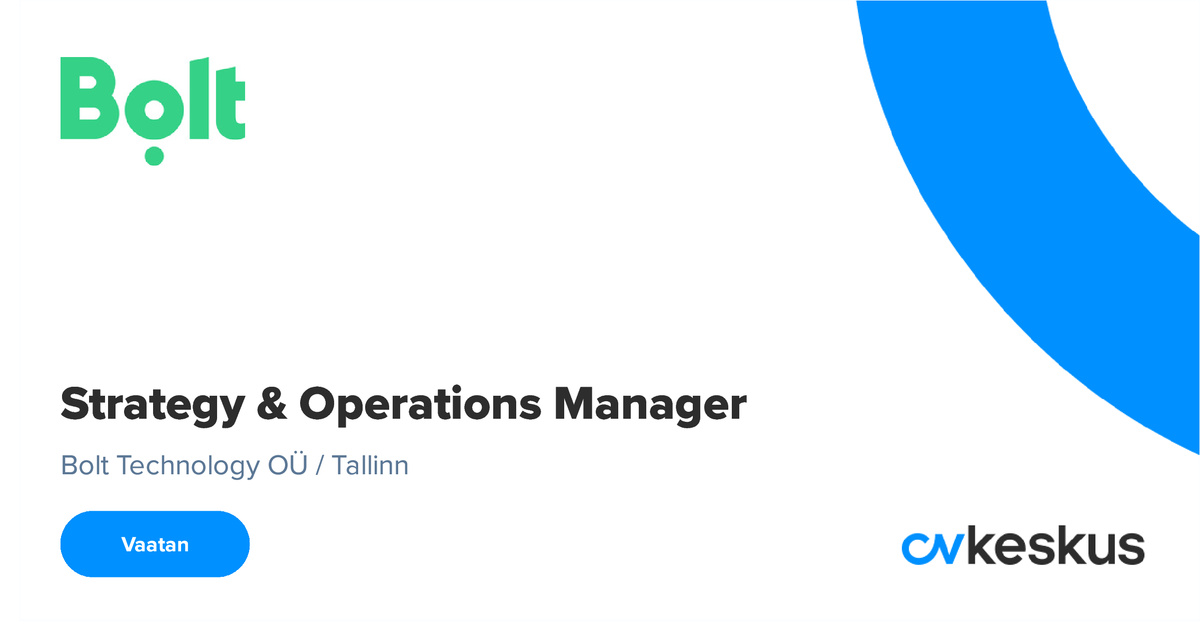 CV Keskus tööpakkumine Strategy & Operations Manager, 2025-06-23