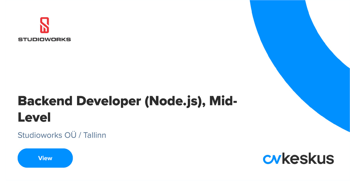 CV Keskus job ad Backend Developer (Node.js), Mid-Level, 2025-07-02