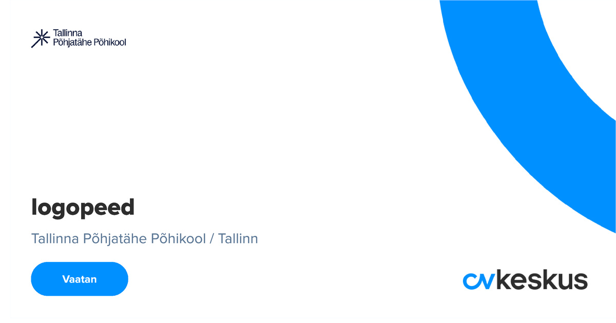 CV Keskus tööpakkumine Logopeed, 2025-07-18