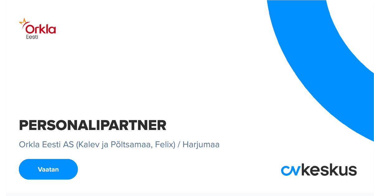 CV Keskus tööpakkumine PERSONALIPARTNER, 2025-10-06